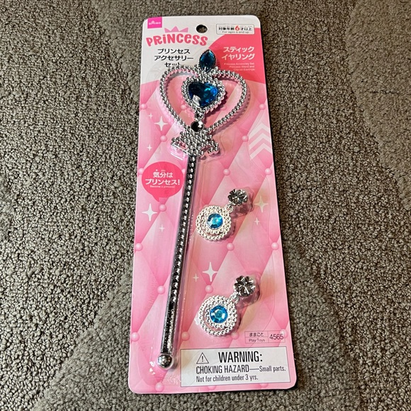 Daiso | Accessories | Daiso Japan Princess Accessories Dressup Play Set Wand Clipon Earrings ...
